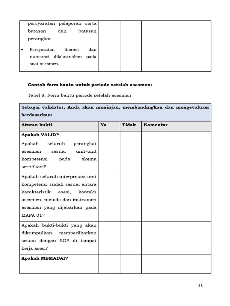 Form Bantu MKVA Periode Setelah Asesmen | PDF