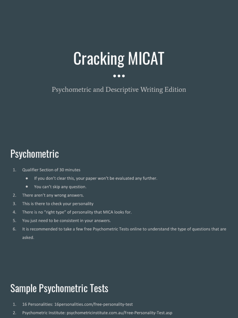 Cracking MICAT | PDF