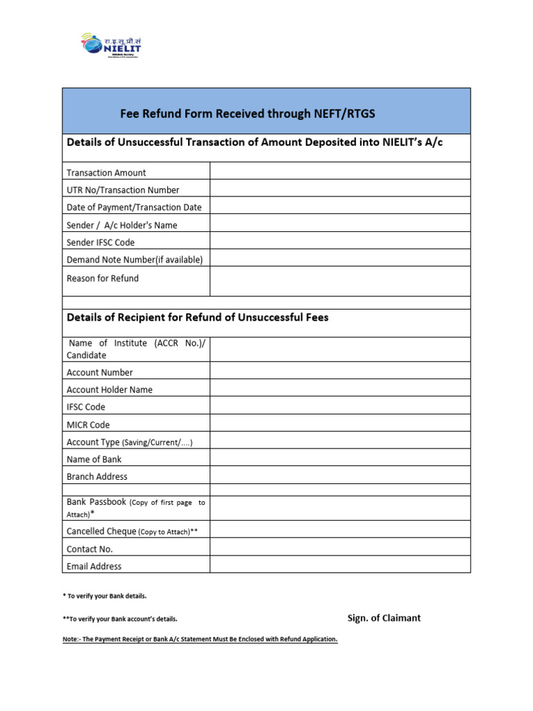 NEFT_RTGS_REFUND_FORM | PDF