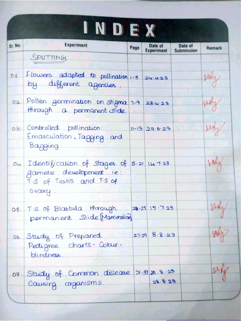Biology Record - Spotters | PDF