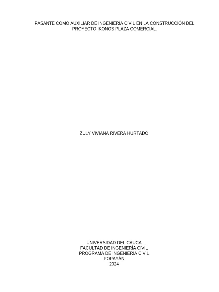 Proyecto Pasante Zuly Rivera Modificado Final | PDF | Hormigón | Columna