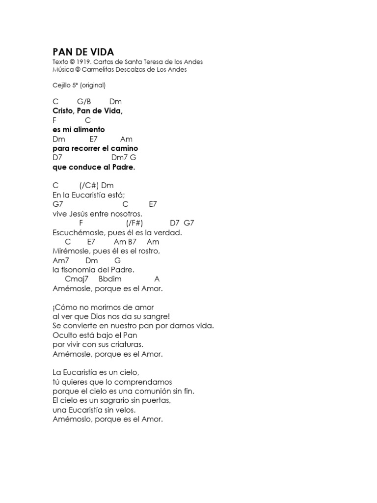 Pan de Vida ACORDES | PDF