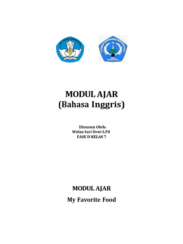Modul Ajar Kls 7 Chapter 1 My Favorite Food | PDF