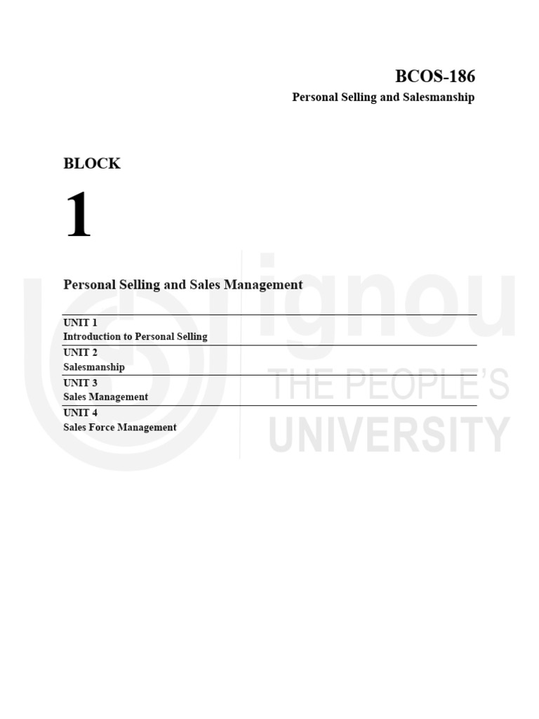 Block 1 | PDF | Sales | Marketing