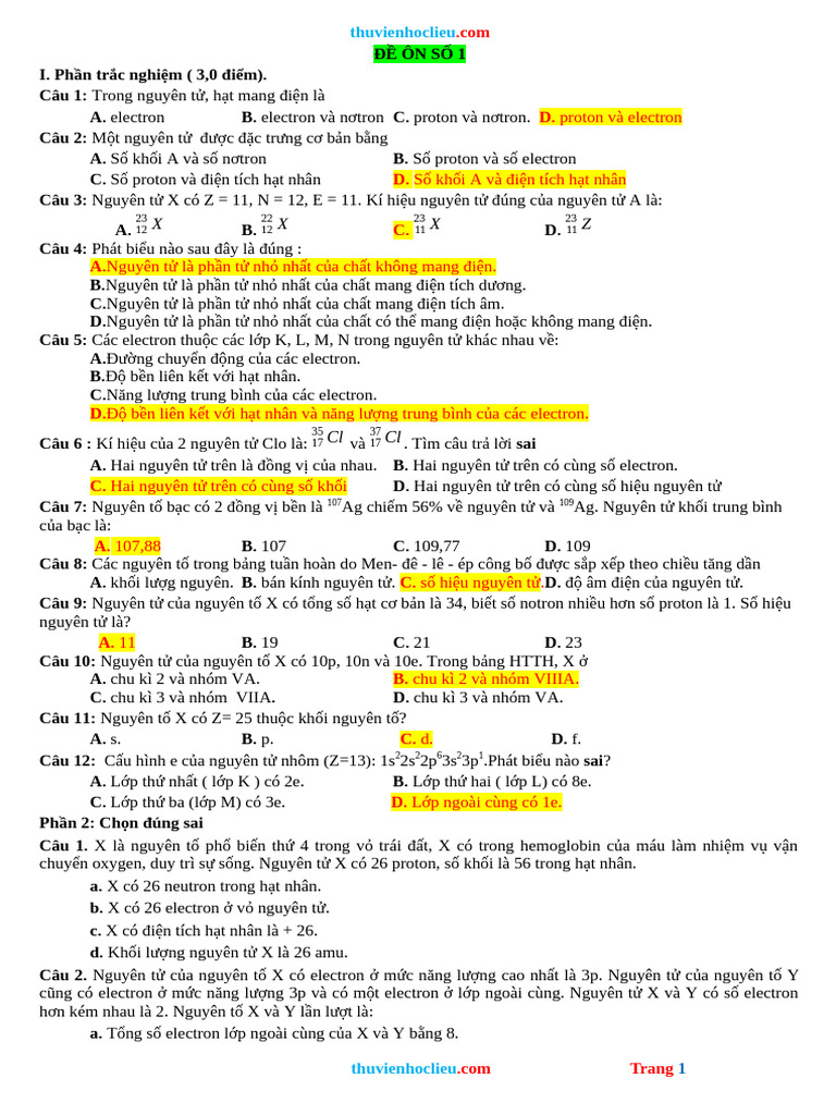 thuvienhoclieu.com-10-De-on-tap-giua-HK1-Hoa-10-Canh-dieu-CTM- | PDF
