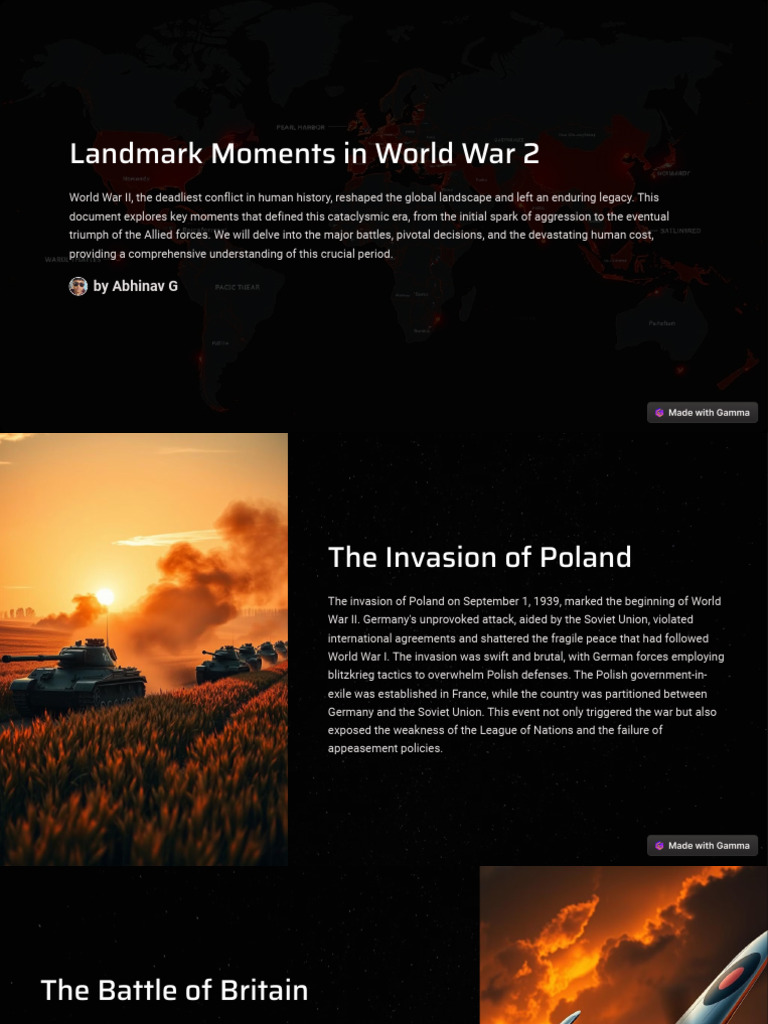 Landmark Moments in World War 2 | PDF | Nazi Germany | The Holocaust