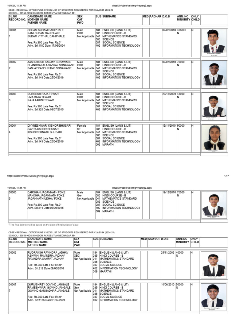Cbseit - in Cbse Web Regn Repreg2.Aspx Final Cjeck | PDF