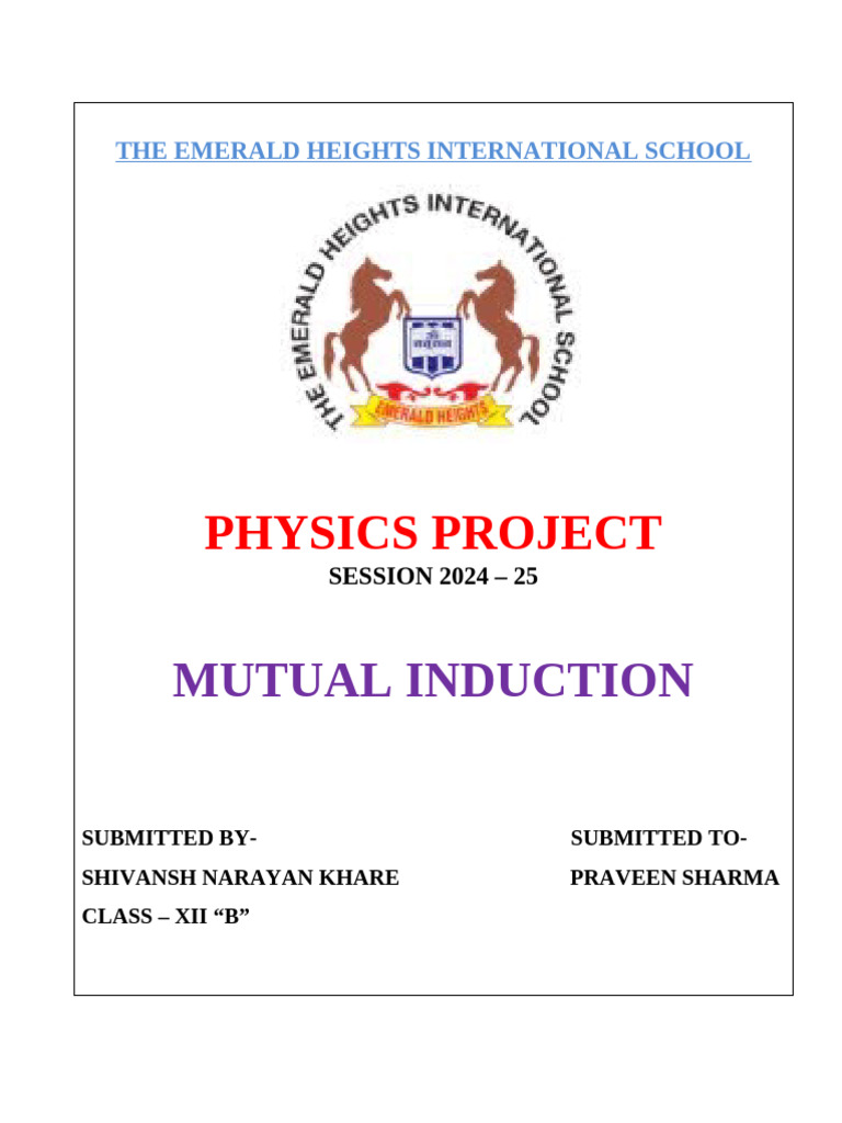 Project Front Page & Certificate (1) (1) | PDF | Electromagnetic ...