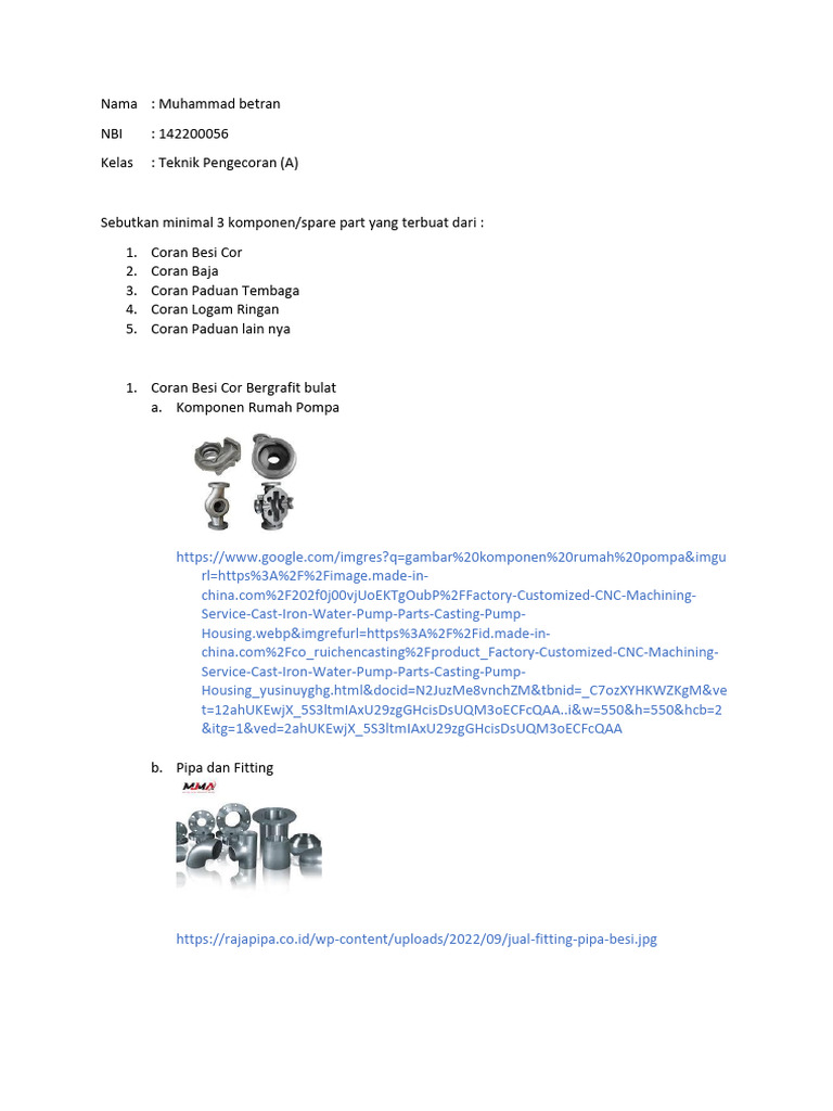 Teknik Pengecoran A | PDF