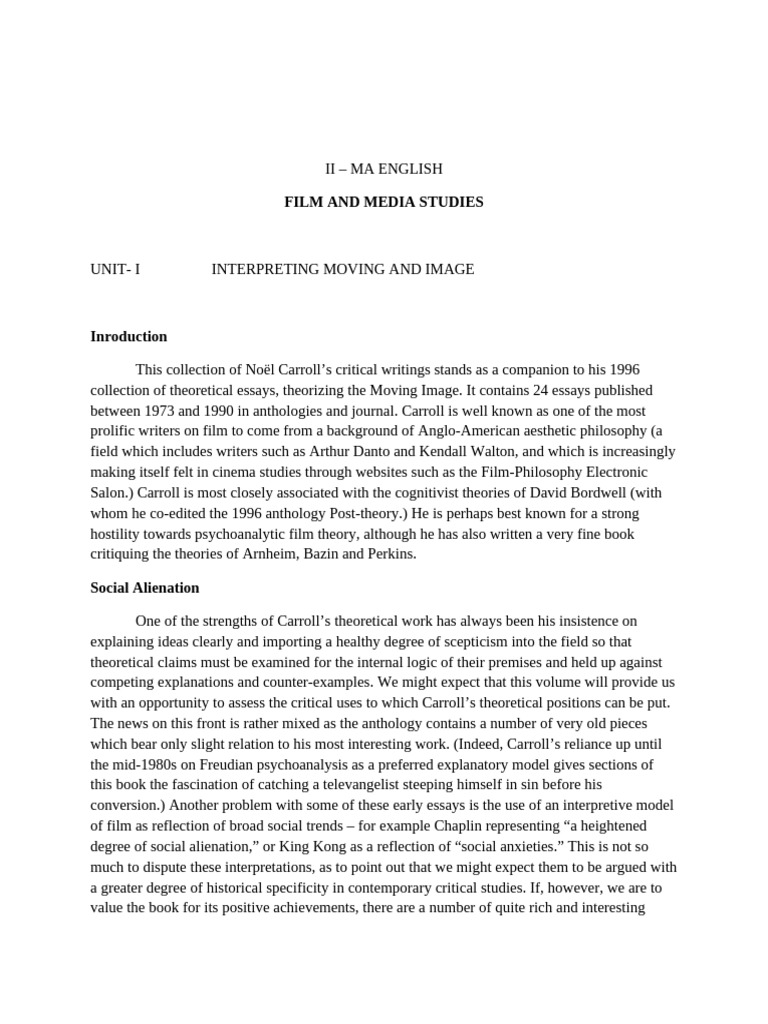 Ms Essay Materials Film and Media Studies | PDF | Cinema Of India