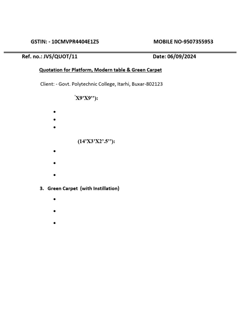 GPB Platform Quotation | PDF