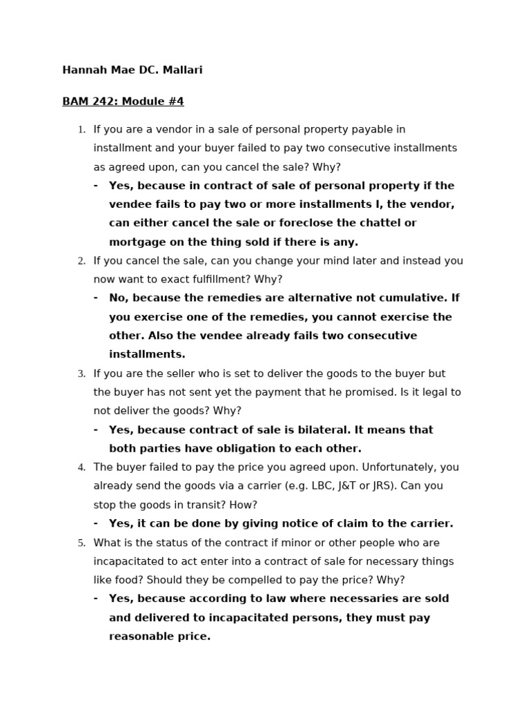 Bam 242 Module 4 | PDF