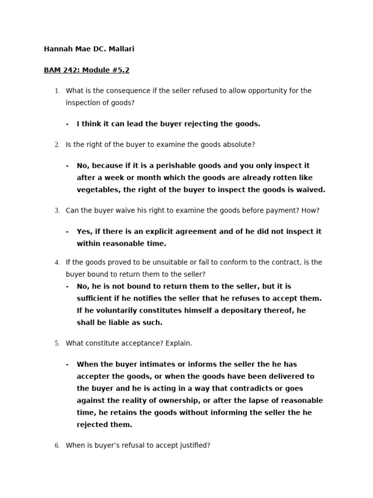 Bam 242 Module 5.2 | PDF