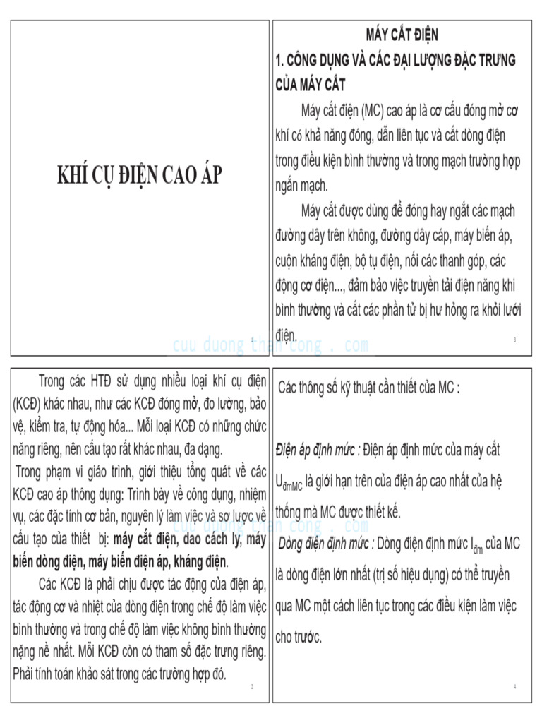Nha-May-Dien - 8-Khi-Cu-Dien-Cao-Ap.2016.4p - (Cuuduongthancong - Com) | PDF