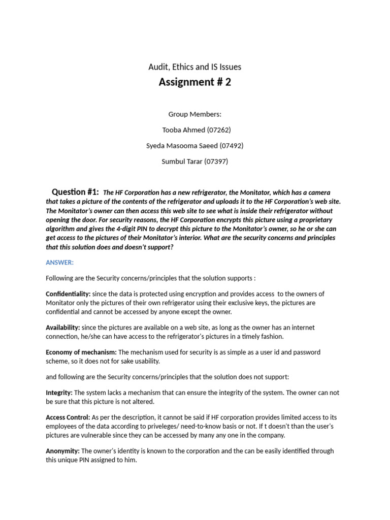 audit-assign-2 | PDF | Public Key Cryptography | Key (Cryptography)