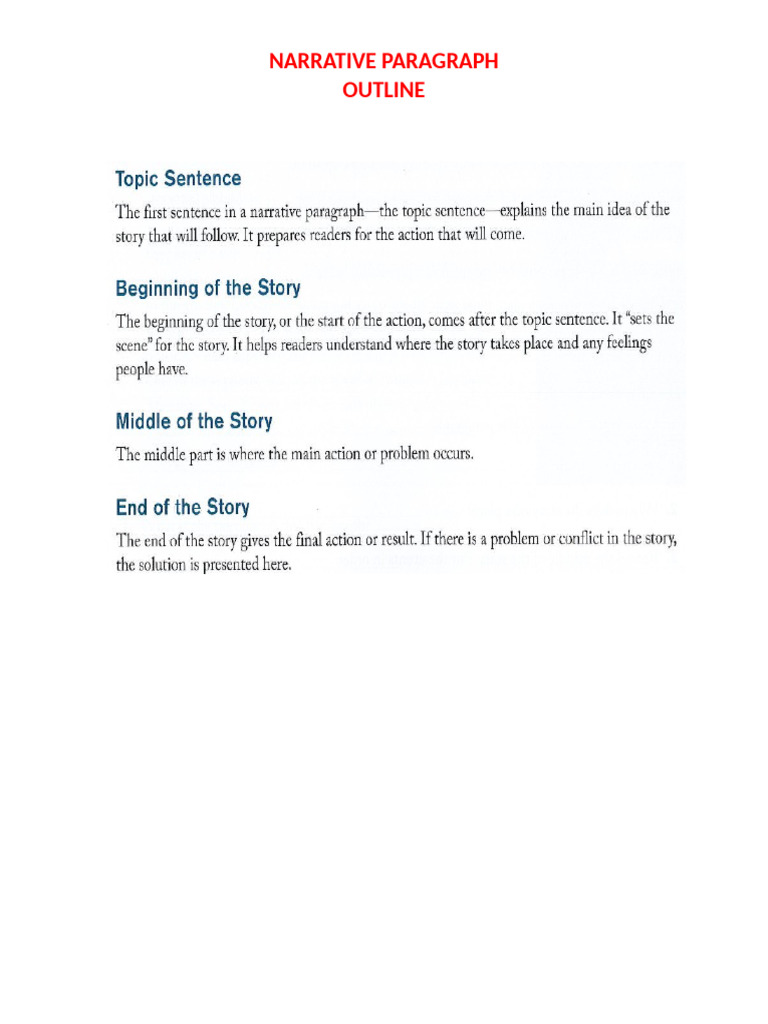 Narrative Paragraph Outline | PDF