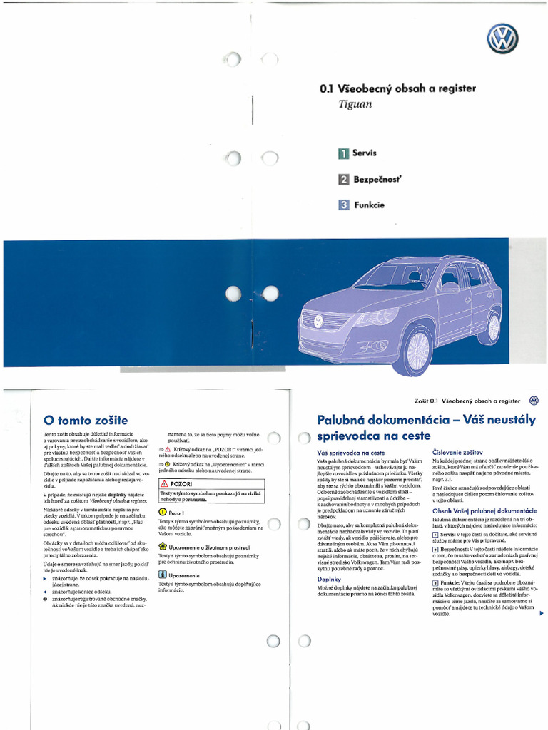 CZ SK Tiguan Návod K Obsluze, Manuál | PDF