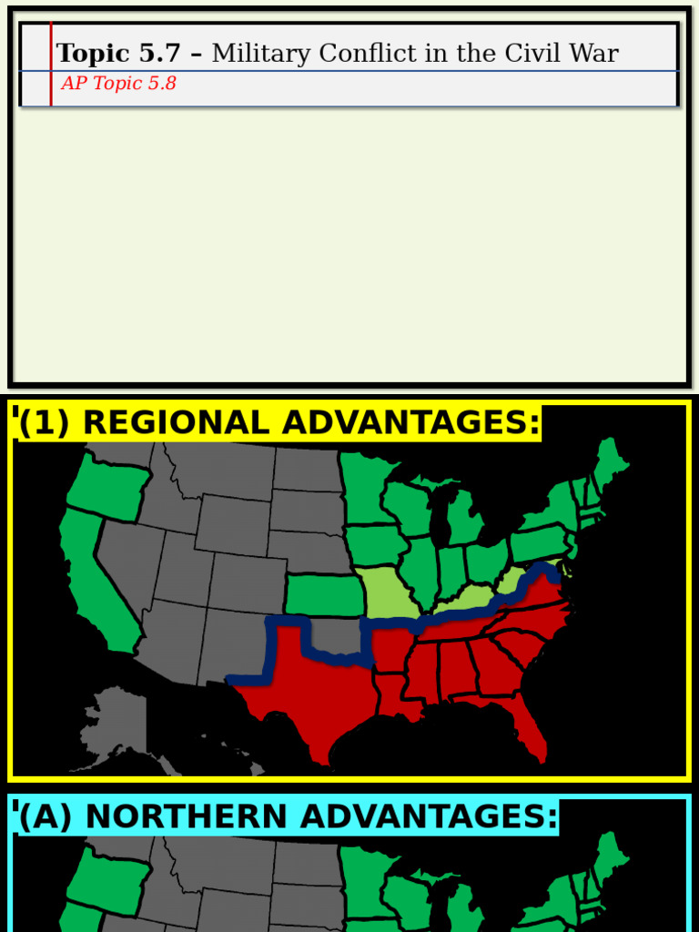 Civil War: North vs. South Advantages | PDF | Confederate States Of ...