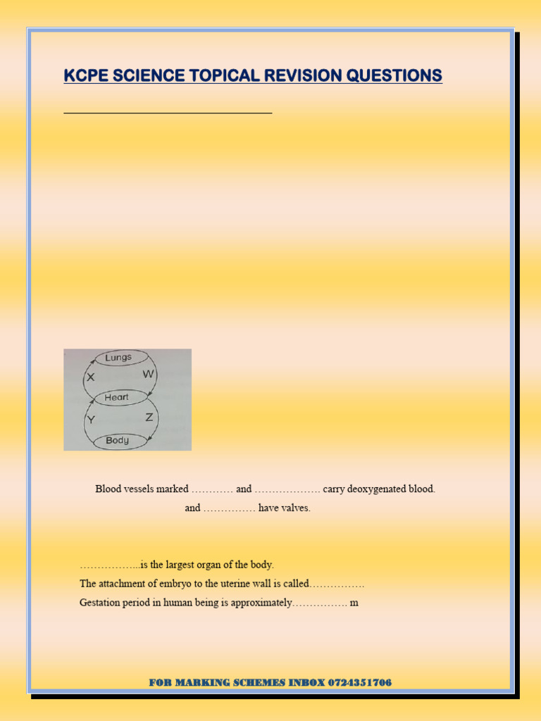 KCPE SCI TOPICAL QUESTIONS | PDF | Sexually Transmitted Infection | Soil