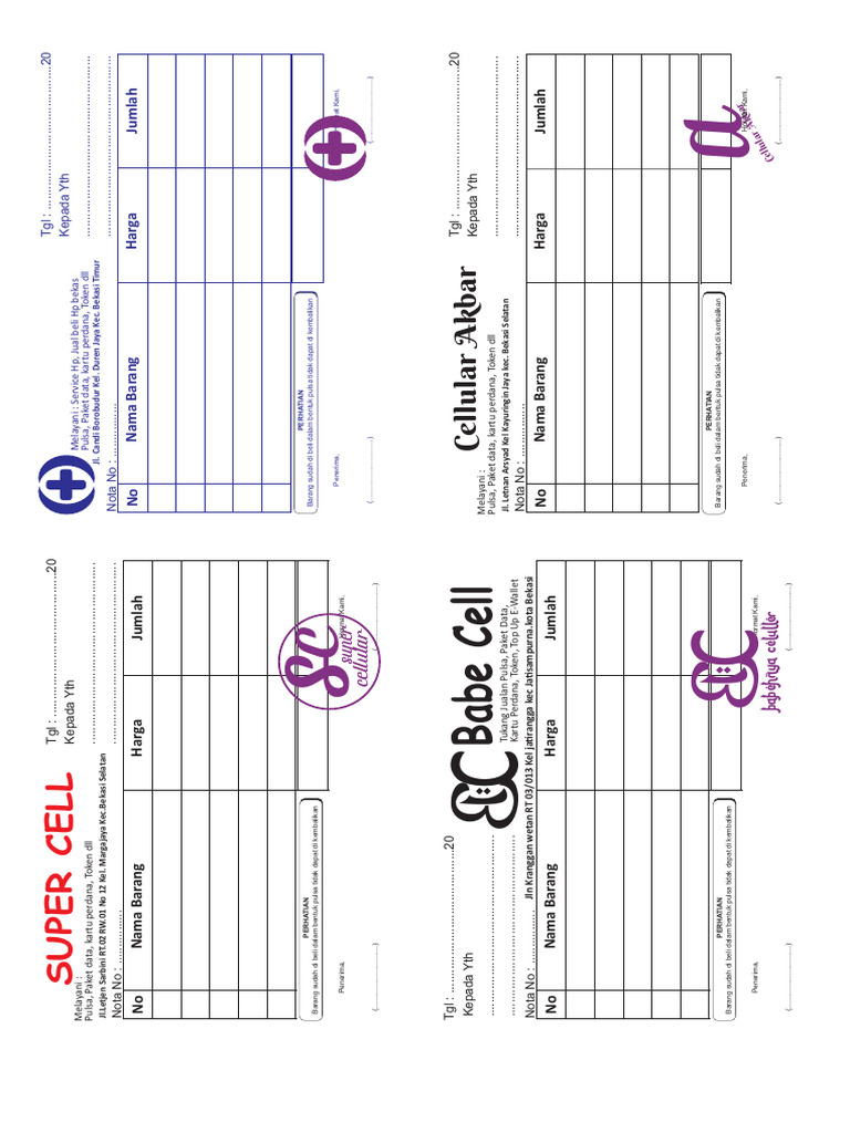 Nota Cell 4 Conter | PDF