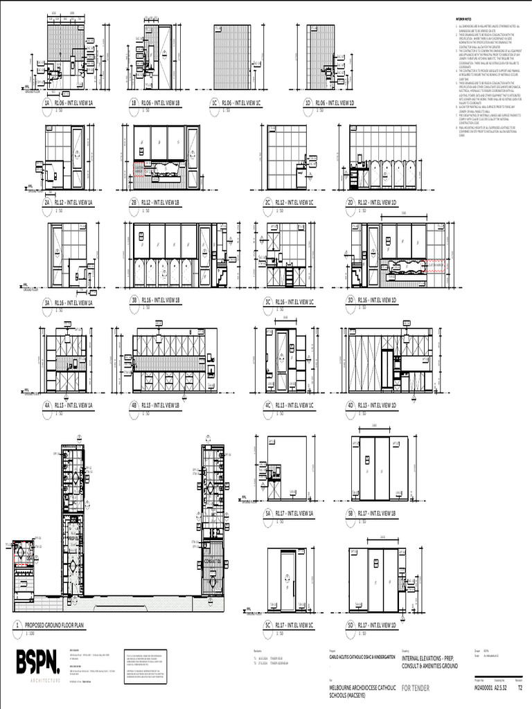 A2.5.32 - Internal Elevations - Prep, Consult & Amenities Ground - t2 - Add01 | PDF | Wall ...