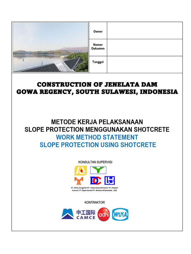 Metode Kerja - Slope Protection - Shotcrete Done | PDF