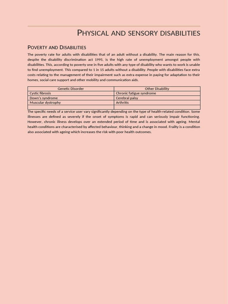 Physical and sensory disabilities p2 | PDF