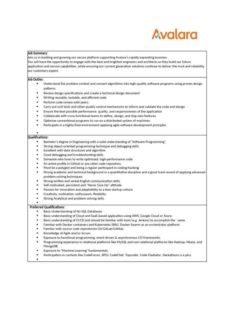 Campus 2023 _ Job Description -Converted (1) | PDF | Computer ...