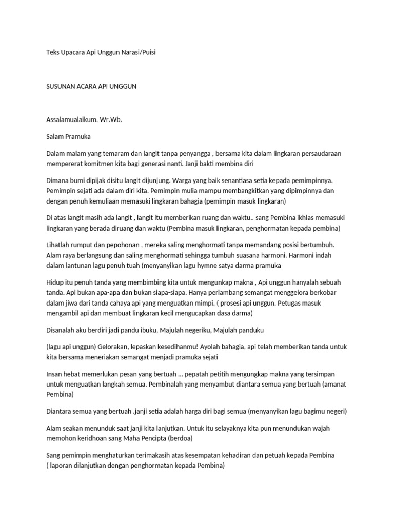 Teks Upacara Api Unggun-WPS Office | PDF
