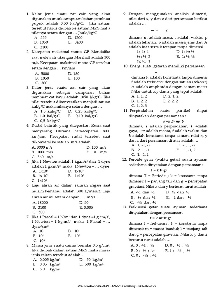 Soal Latihan Akhir Semester Ganjil 24-25 | PDF
