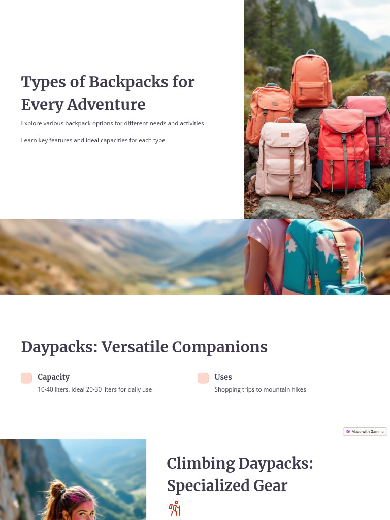 Types of Backpacks For Every Adventure | PDF | Backpack | Equipment