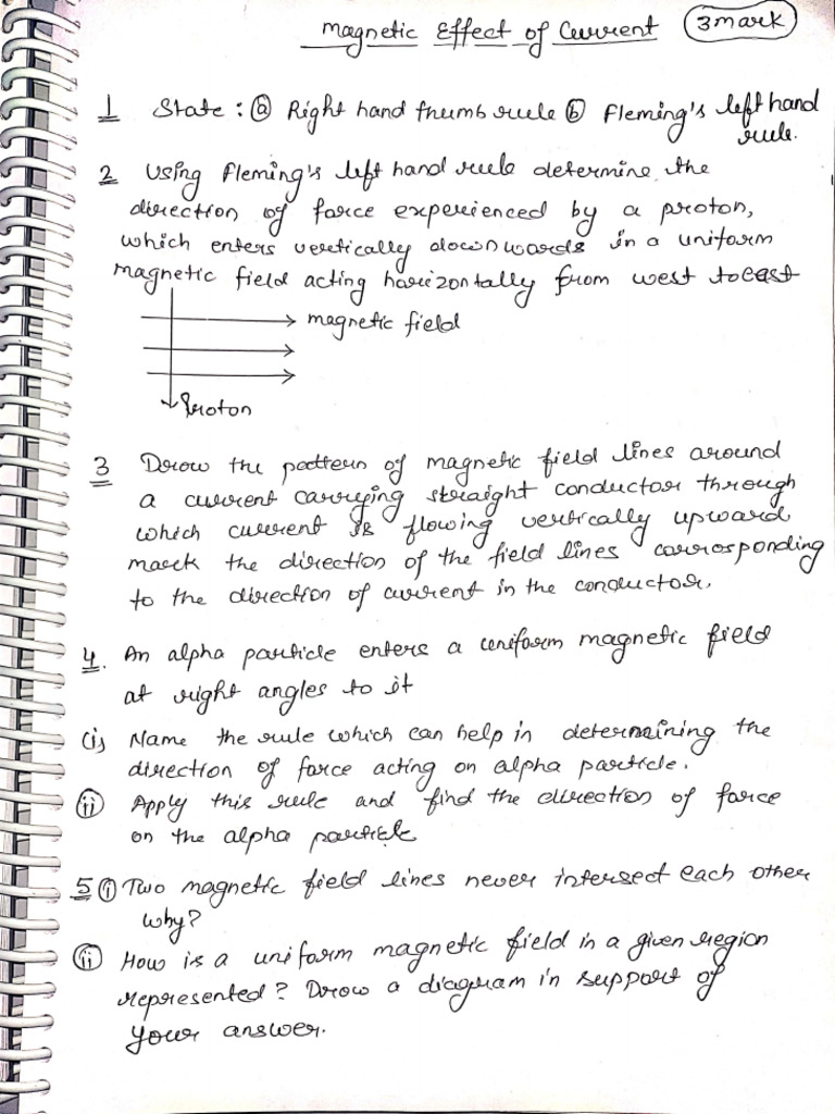 Magnetic Field of Electric Current Test Pyq | PDF