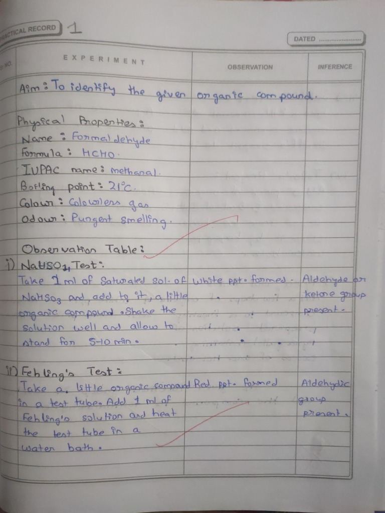 organic chemistry practical file experiments | PDF | Functional Group ...