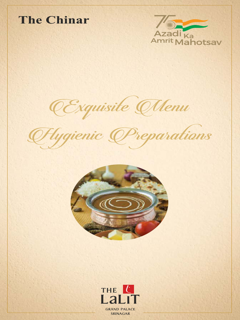 Chinar Menu Booklet | PDF