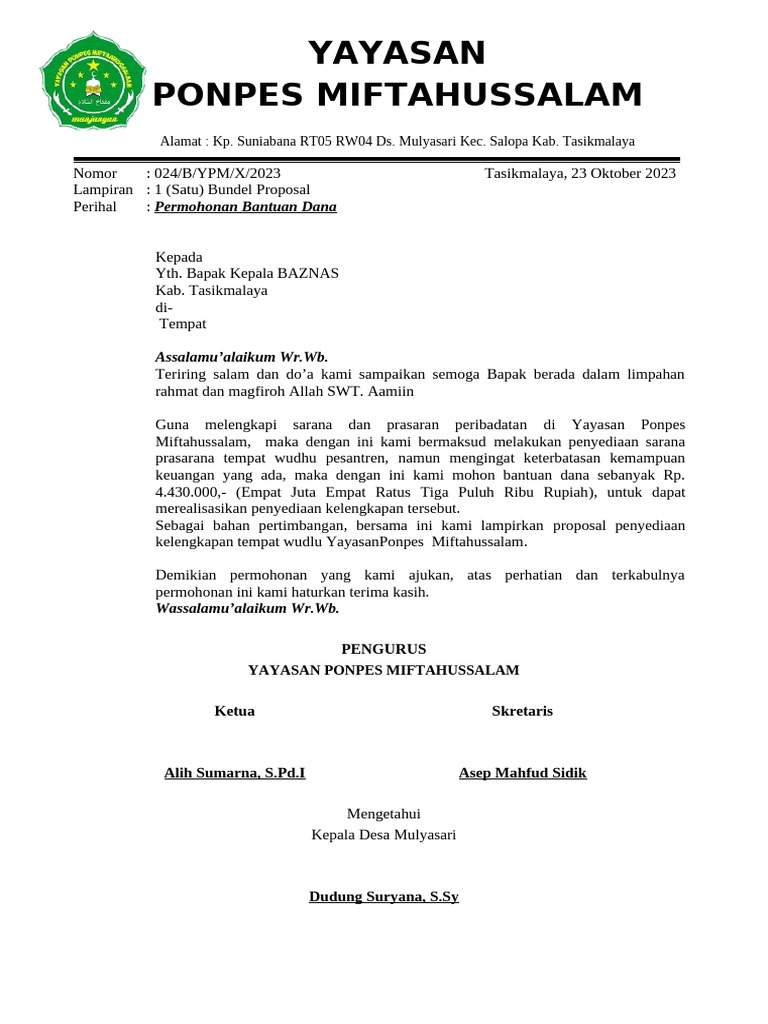 Proposal Pompa Air | PDF