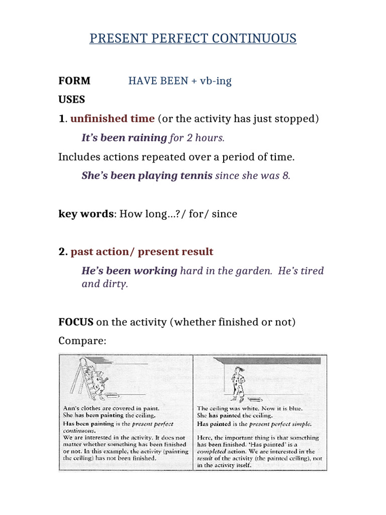 Present Perfect Continuous Pdf Explanation – UQJFK