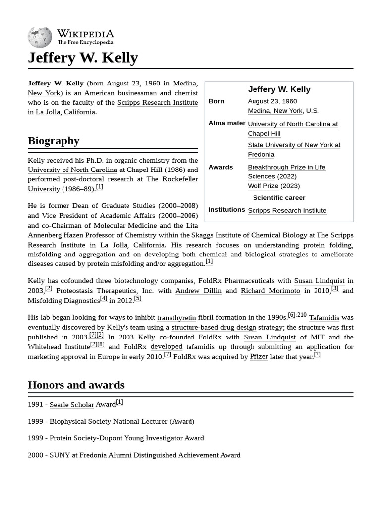 Jeffery_W._Kelly | PDF | Structural Biology | Biochemistry