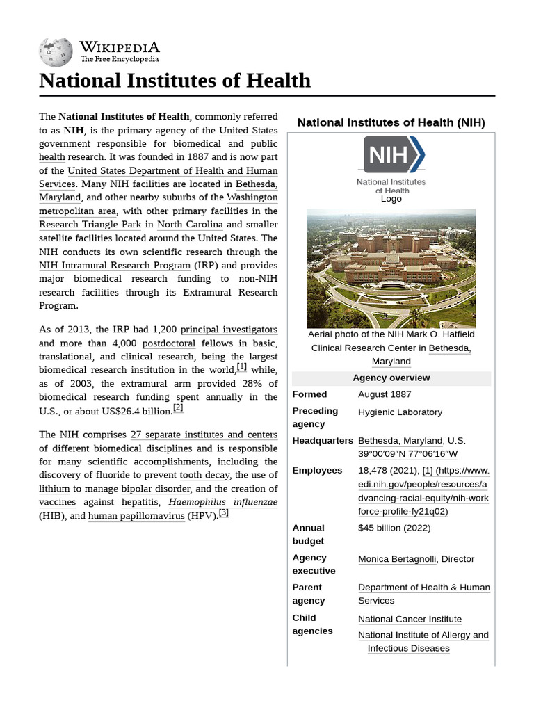 National Institutes of Health | PDF | National Institutes Of Health ...