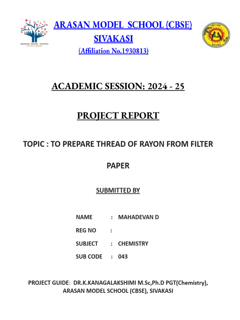 Computer Science Class 11 - PROJECT FRONT PAGE - XII - 2024 - 25 | PDF