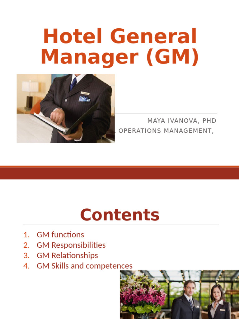 Hotel General Manager Roles and Skills | PDF | General Manager ...