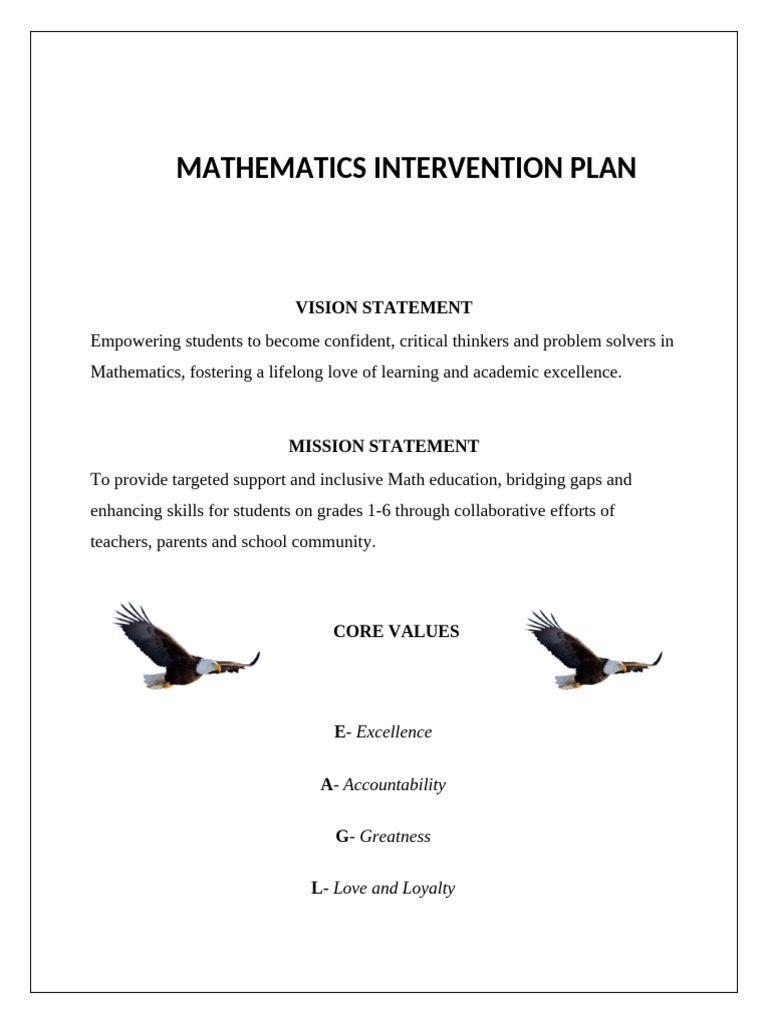 Math Intervention Plan Primary School Level | PDF | Educational ...
