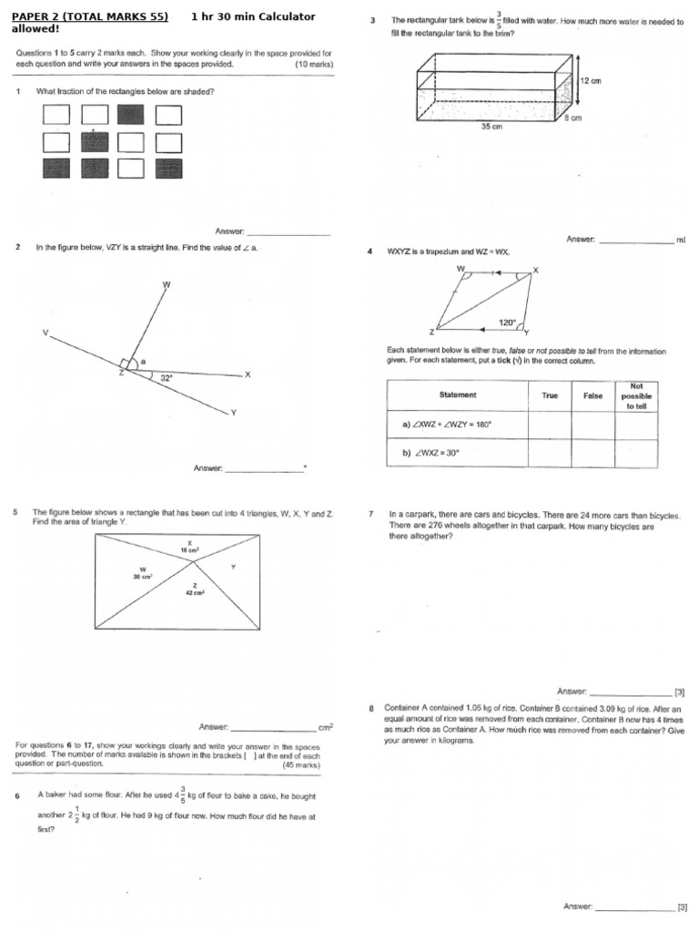 P5 Math EOY 2023 Maris Stella | PDF