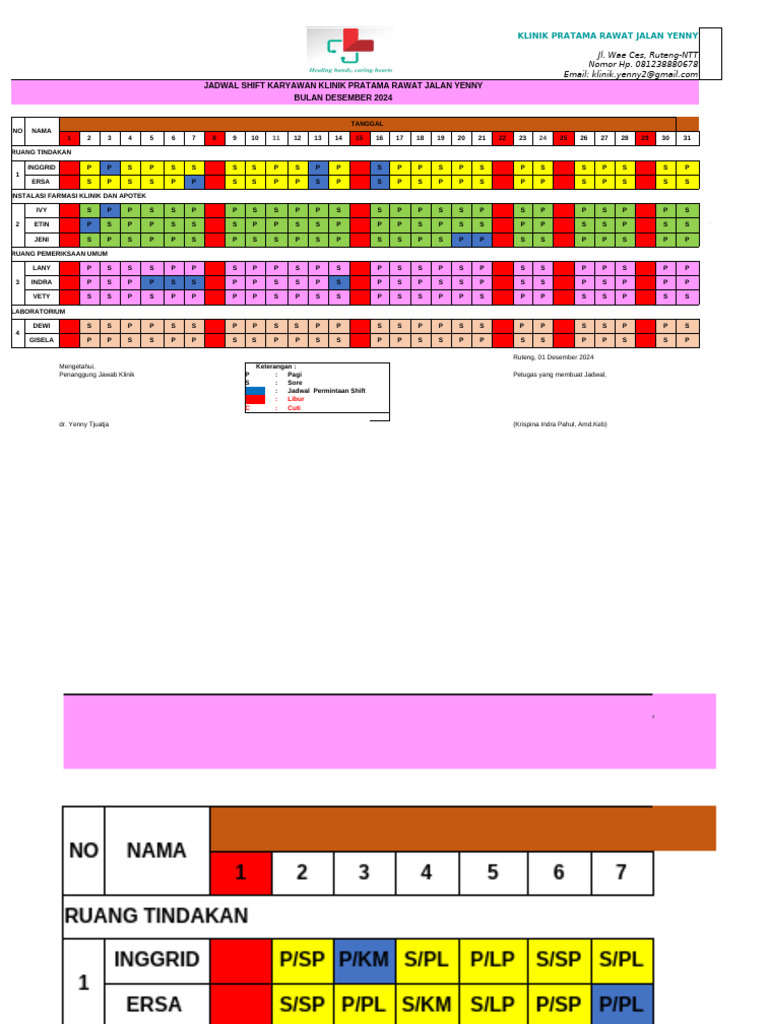 Jadwal Dinas Desember Fix | PDF