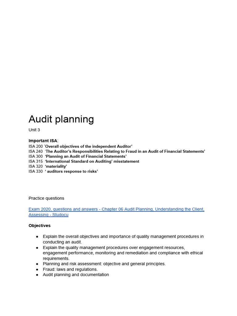 Audit & Professional Ethics | PDF | Audit | Internal Control
