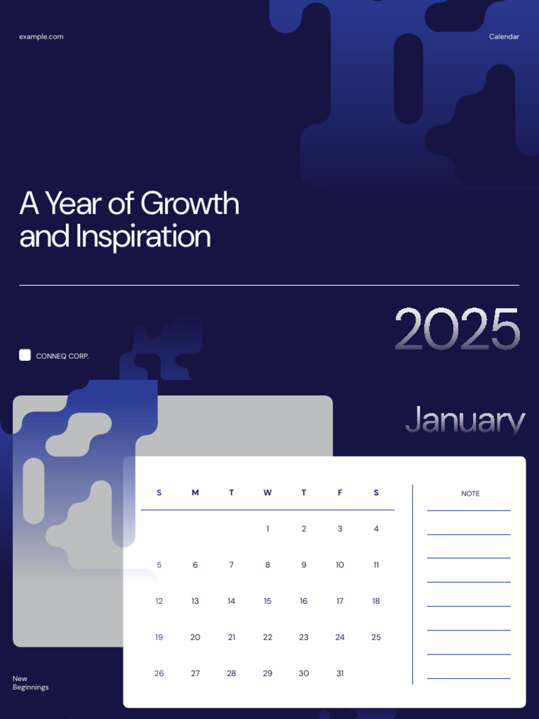 Conneq - 2025 Calendar Template (Interactive) | PDF