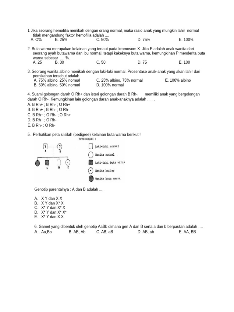 LATIHAN HEREDITAS MANUSIA | PDF