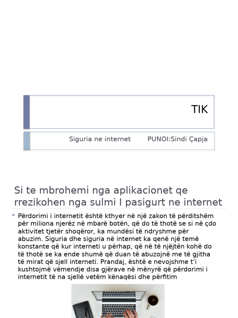 Siguria Ne Internet PUNOI:Sindi Çapja | PDF