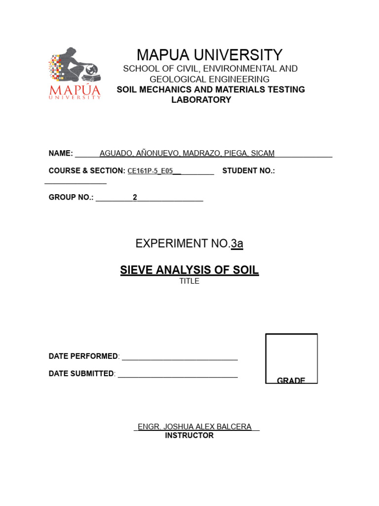 CE161P Experiment 3a | PDF | Silt | Particle Size Distribution