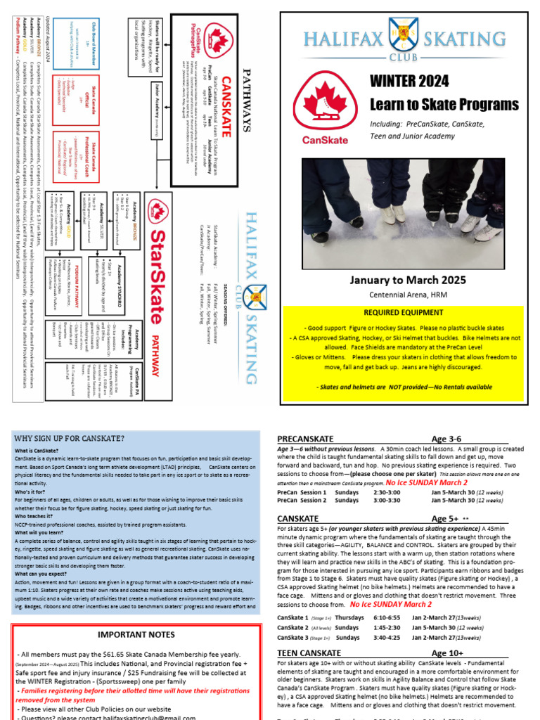 HSC CanSkate Brochure WINTER 2025.cleaned | PDF | Figure Skating | Ice ...