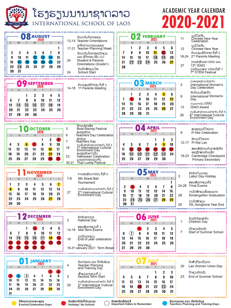 ISL - School Calendar - 2020-2021 | PDF